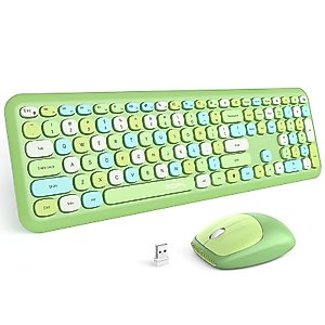 MOFII Wireless Keyboard and Mouse Combo Silent, Slim Compact 2.4G USB Full Size Wireless Mouse and Keyboard Combo, Cute 110 Keys Keyboard for PC, Notebook, MacBook, Tablet, Laptop, Windows System