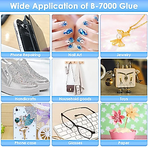B7000 Rhinestones Glue for Crafts, 110ML Glue of Diamond Jewelry 3.7fl.oz Clear B-7000 Super Jewelry Glue Transparent Industrial Adhesive for Fabric Phone Repair Jewelery Making Crystal Gem