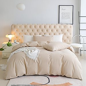 BESTDESIL Duvet Cover Set King Size,100% Washed Cotton Duvet Cover,Rust 3 Pieces Bedding Set,Linen Like Duvet Cover with 2 Pillowcases (Burnt Orange, King)