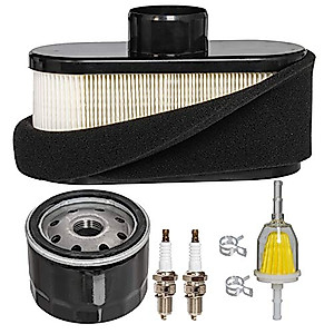 HIFROM Air Filter Pre Filter Cleaner Fuel Oil Filter Spark Plug Kit Compatible with John Deere X300 X304 X300R X320 X360 X500 X530 Z445 Z465 Z645 Z655 Z540M 4-Cycle Engine Replace MIU12555