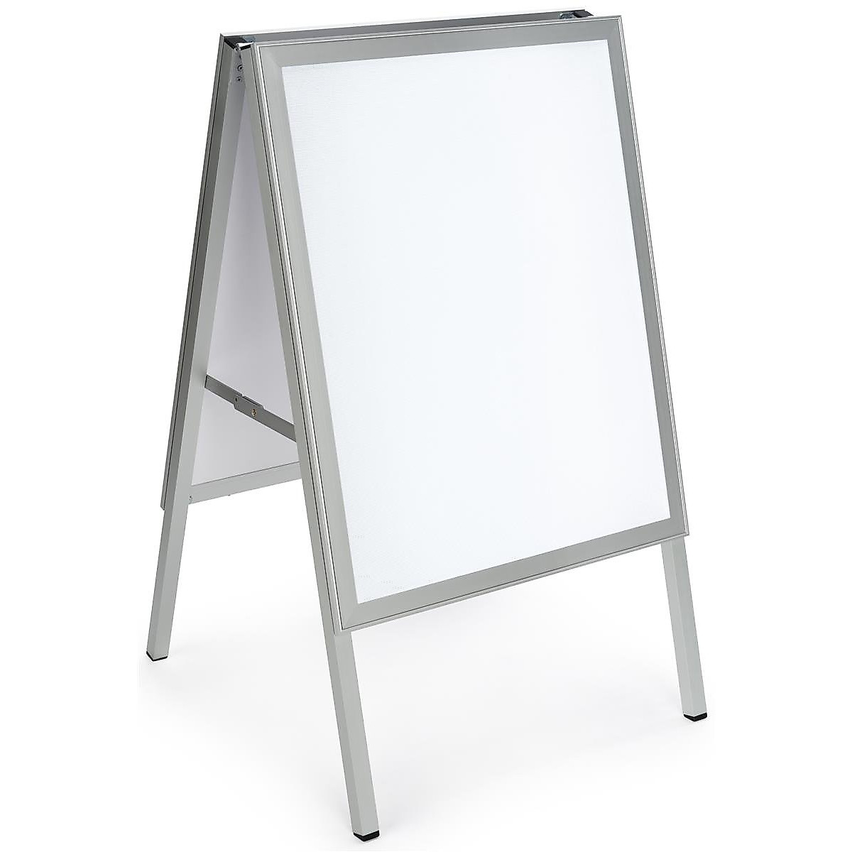 Displays2go Illuminated Sandwich Boards, Double Sided, Aluminum Construction, PVC Lens – Silver Finish (LEDABRD28)