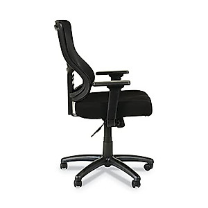 Alera ALEELT4214F Elusion II Series 275 lbs. Capacity Mesh Mid-Back Swivel/Tilt Chair with Adjustable Arms - Black