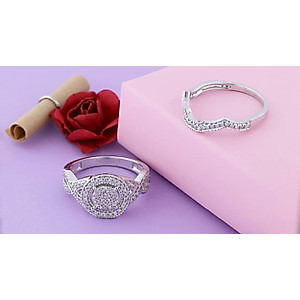 Dazzlingrock Collection Round White Diamond Twisted Swirl Engagement Ring Set for Women (0.51 ctw, Color I-J, Clarity I2-I3) in 925 Sterling Silver Size 6