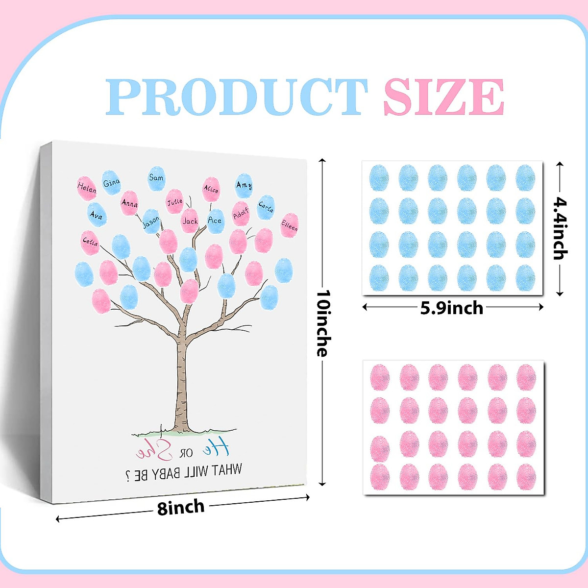 Sirjiera Baby Fingerprint Guest Book, Baby Gender Reveal Fingerprint Tree, Baby Gender Reveal Party Decorations, Baby Shower Party Game Ideas, Baby Shower for Expectant Mothers