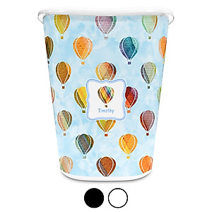 RNK Shops Personalized Watercolor Hot Air Balloons Waste Basket - Single Sided (White)