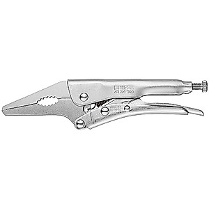 KNIPEX - 41 34 165 Knipex Tools LP - 4134165 6-1/4" Grip Pliers w/ Long, Narrow Jaw, Nickel Plated
