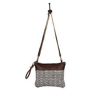 Myra Bag Mix n' Match Upcycled Canvas & Leather Crossbody Bag S-1578