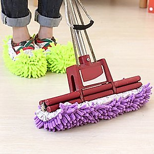 King's deal 12pcs (6 Pairs) Dust Floor Cleaning Slippers Shoes Mop House Clean Shoe Cover Multifunction 6 Color