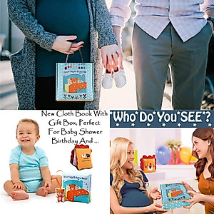 Teddy Soft Baby Book Activity Quiet Cloth Books Developmental Toys,Interactive Baby Books for Babies Toddlers Infants kids,Baby Boy Girls Machine Washable Toys Fabric Soft Book Goodnight Gift Box