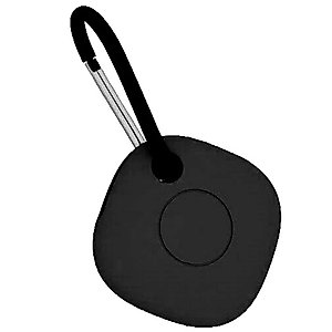 BLLQ Soft Silicone Cover Case with Key Ring Keychain Clip Compatible with Sam sung Galaxy SmartTag,1 Pack, Black