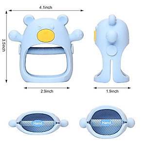 Never Drop Teething Toy for Babies 0-6 Month, Baby Chew Toys for Sucking Needs, Silicone Hand Pacifier for Breast Feeding, Car Seat Toy for Infants, BPA Free, Dust Free