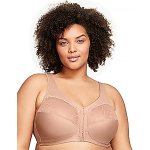 Glamorise Full Figure Plus Size MagicLift Natural Shape Front-Closure Bra Wirefree #1210