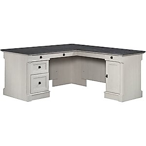 Sauder Palladia L-Shaped Home Office Desk in Glacier Oak, Glacier Oak Finish