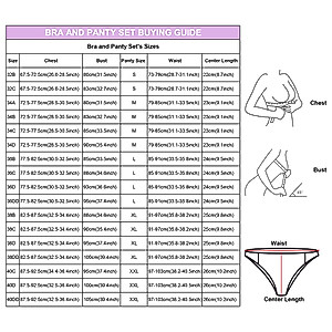 Guoeappa Women's Sexy Soft Lace Lingerie Set See Through Underwear Floral Lace Underwire Sheer Bra and Panty Set (Black,36B)