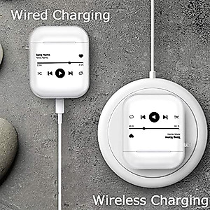 for AirPods 2nd 1st Generation Case Cover Clear Cool Kawaii Music Player Design for Women Men Cute Soft Crystal TPU AirPods Charging Case with Carabiner Full Body Protection Cover for Apple AirPod 2&1