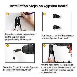 2 Pack Garage Storage Utility Hooks，Garage Garden Tool Organizer，Steel Wall Mount Hooks, Garden Small U Hooks (Black)