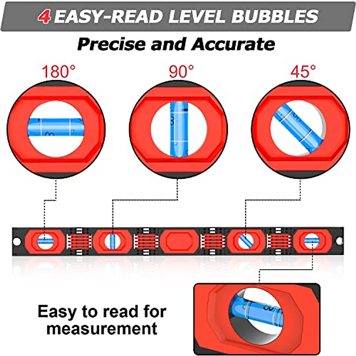 Weton Multi-function Foldable Level, 24 Inch Multi-Angle Measurement Woodworking Tools with Easy-Read Level Bubbles, Precise Leveling for Various Corners Stairs, Carpenters,Woodworkers