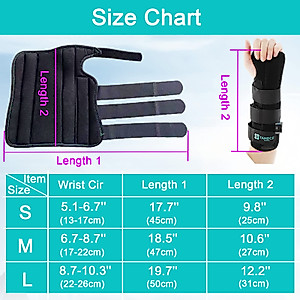TANDCF Unisex Forearm and Wrist Support Splint Brace Double Fixation Wrist Brace for Carpal Tunnel,Adjustable Night Time Forearm Immobilizer Brace Splints,9.8 inch (25cm) length(LH/S)