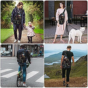 KAMO Sling Backpack Chest Shoulder Bag Crossbody Cycling Travel Hiking Daypack for Men Women Boys With Earphone Hole