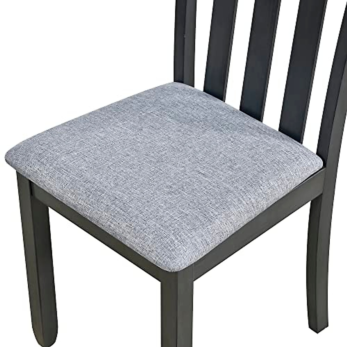 Lepfun Round Extendable Chairs, 4 Person, Wooden Kitchen Home Room (Grey), 5 Pieces Dining Table Set 1