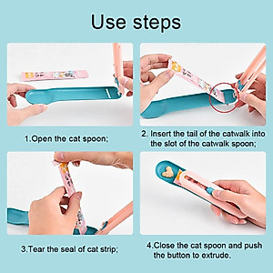 gofidin 2PCS Pet Feeder Cat Strip Squeeze Spoon, Multifunctional Pet Spoons Cat Feeder, Cat Wet Food Spoon Pet Food Spoon