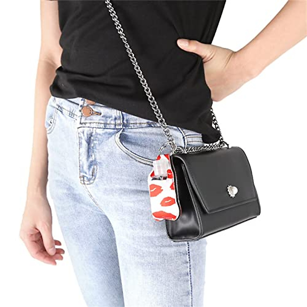 Johtae Makeup Pallet Organizer Holder for Lipstick Lip Balm Gloss Holder Stocking Stuffers Gift for Women Holder Keychains Lipstick Holder Keychains with Metal Makeup Storage Organizer (D, One Size)