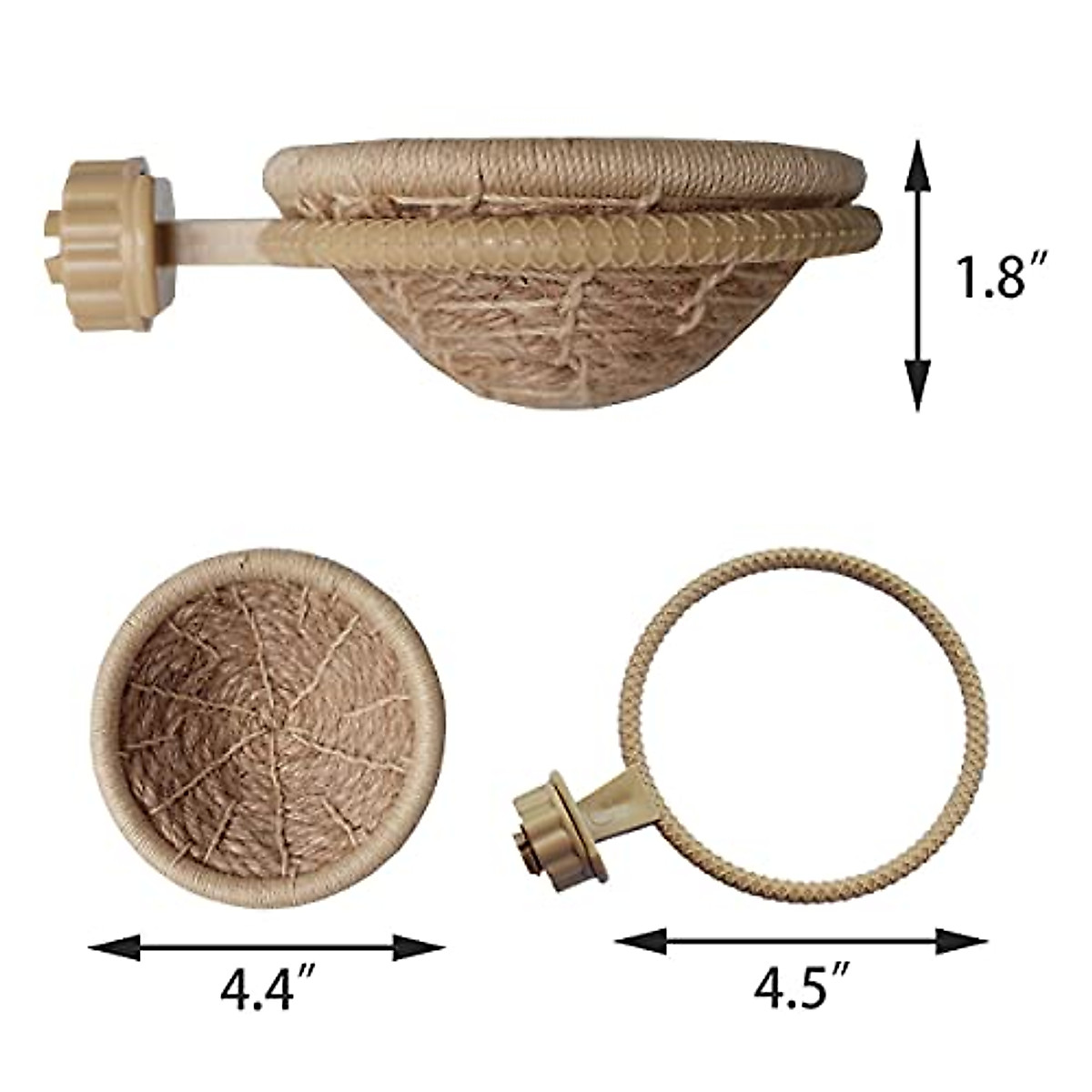 FOIBURELY Bird Breeding Nest Canary Finch Parrot Weave Hemp Rope Nest（4.4inches）