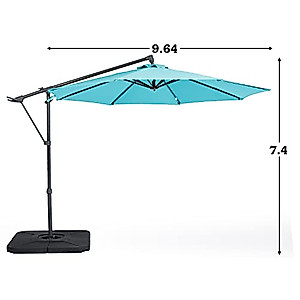BPS Patio 10FT Off-set Hanging Umbrella Aluminum Cantilever Umbrella,Waterproof UV Protection Outdoor Umbrella with Ventilation for Backyard/Garden