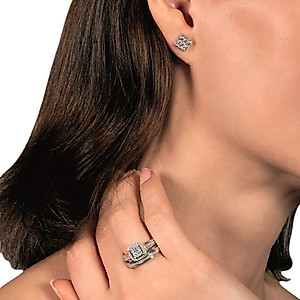 Jewelili Sterling Silver 1/5 Cttw Natural White Round Diamond Ring