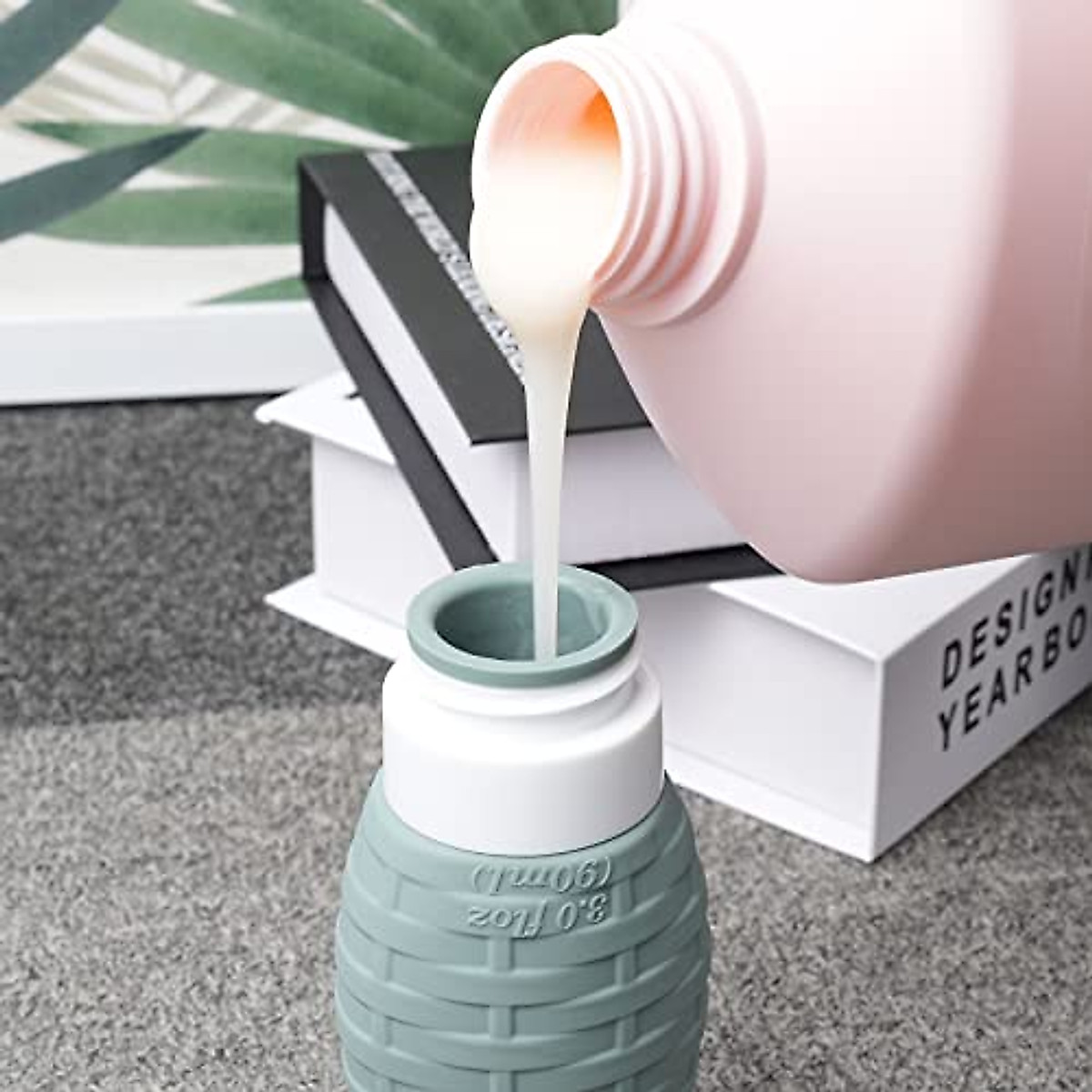 TARJODGY Travel Bottles for Toiletries, Tsa Approved 3oz Travel Size Containers Leak Proof BPA Free Silicone Travel Accessories for Liquid Shampoo Conditioner Lotion