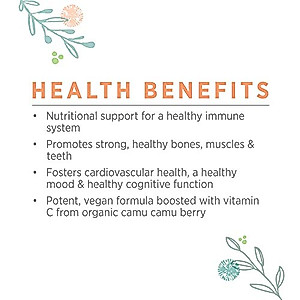 PURE SYNERGY D3 + K2 Complex | 60 Capsules | D3 + K2 Vitamins Made with Organic Ingredients | Non-GMO | Vegan | Made with Organic Vegetables and Fruits