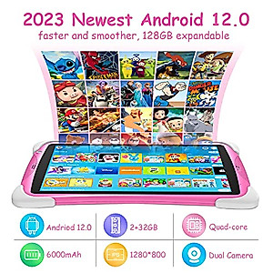 DOMATON Kids Tablet, 10 Inch Tablet for Kids, Pink