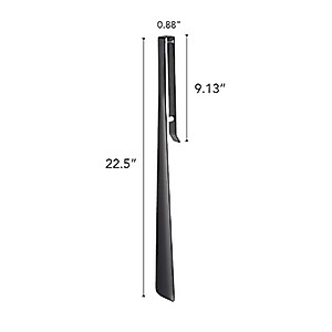 YAMAZAKI Home Tower Extra Long Metal Shoe Horn with Handle - 22.4 Inches - Steel