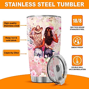 HUBUPU Women Tumblers For, Tumbler 20 Oz With Lid And Straw, Holiday and Christmas Gifts, My Bestie No Matter