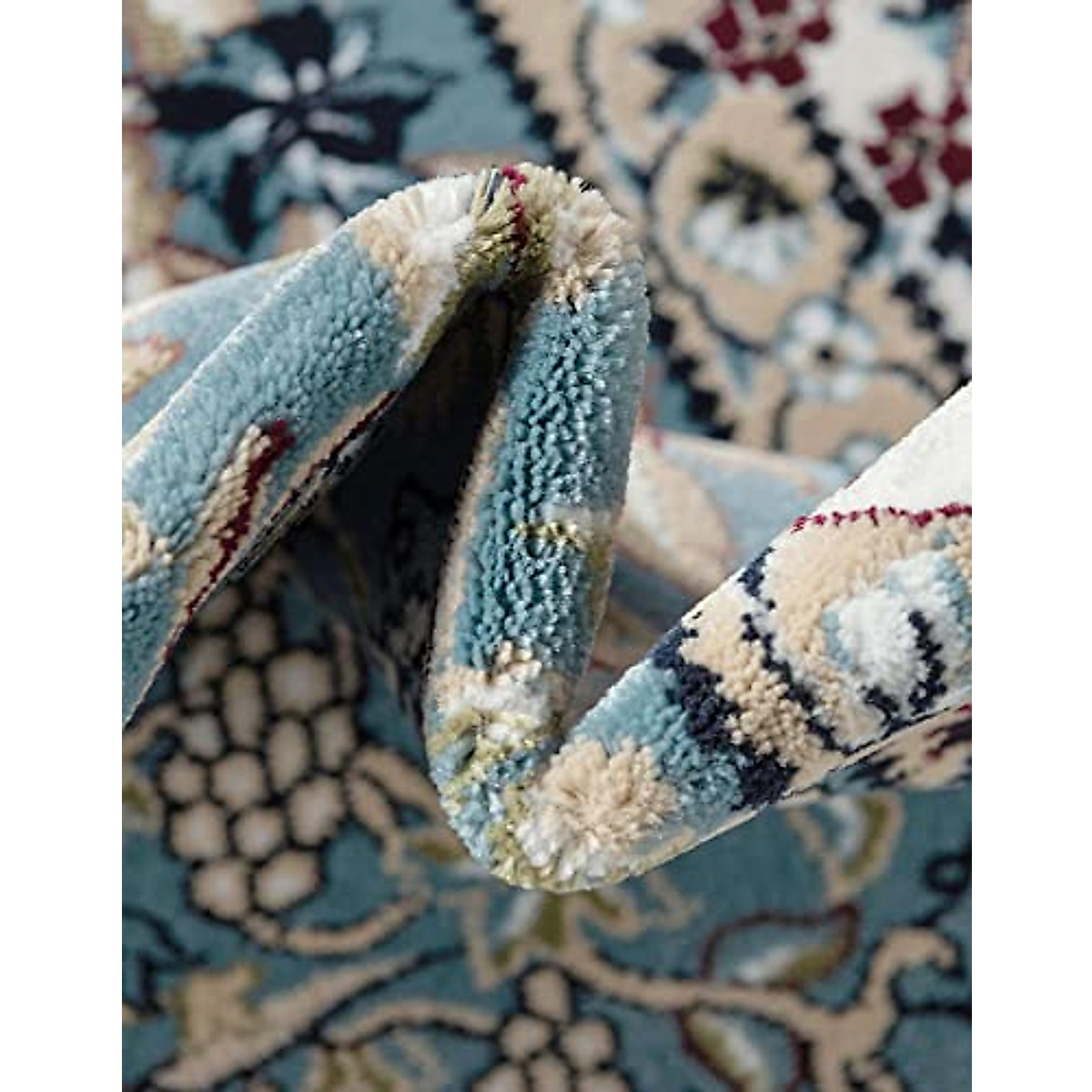 Unique Loom Narenj Collection Area Rug - Bristol (10' Square, Blue/Beige)