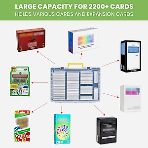 ALKOO 2200+ Large Trading Card Storage Box Case Holder for Kids Against Maturity, C.A.H MTG Deck Organizer for Cards Against Humanity/for Magic The Gathering Sports Cards& Expansions
