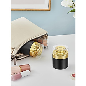 PARAKE Airless Pump Jars, 4-Pack 1.7 Oz Empty Moisturizer Pump Dispensers, Refillable LeakProof Vacuum Cosmetic Containers, Travel Airless Pump Bottles for Cream Lotion Skincare Toiletries (Black)