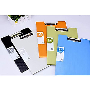 4 sets of foldable clipboards, binders, sturdy PC hard plastic materials, 12.4 inches * 9.1 inches * 0.5 inches, easy to carry, widely used in office, school, business travel.