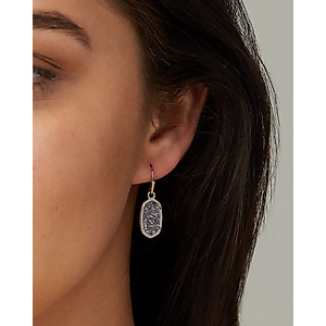 Kendra Scott Lee Drop Earrings for Women, Fashion Jewelry, Gold-Plated, Iridescent Drusy