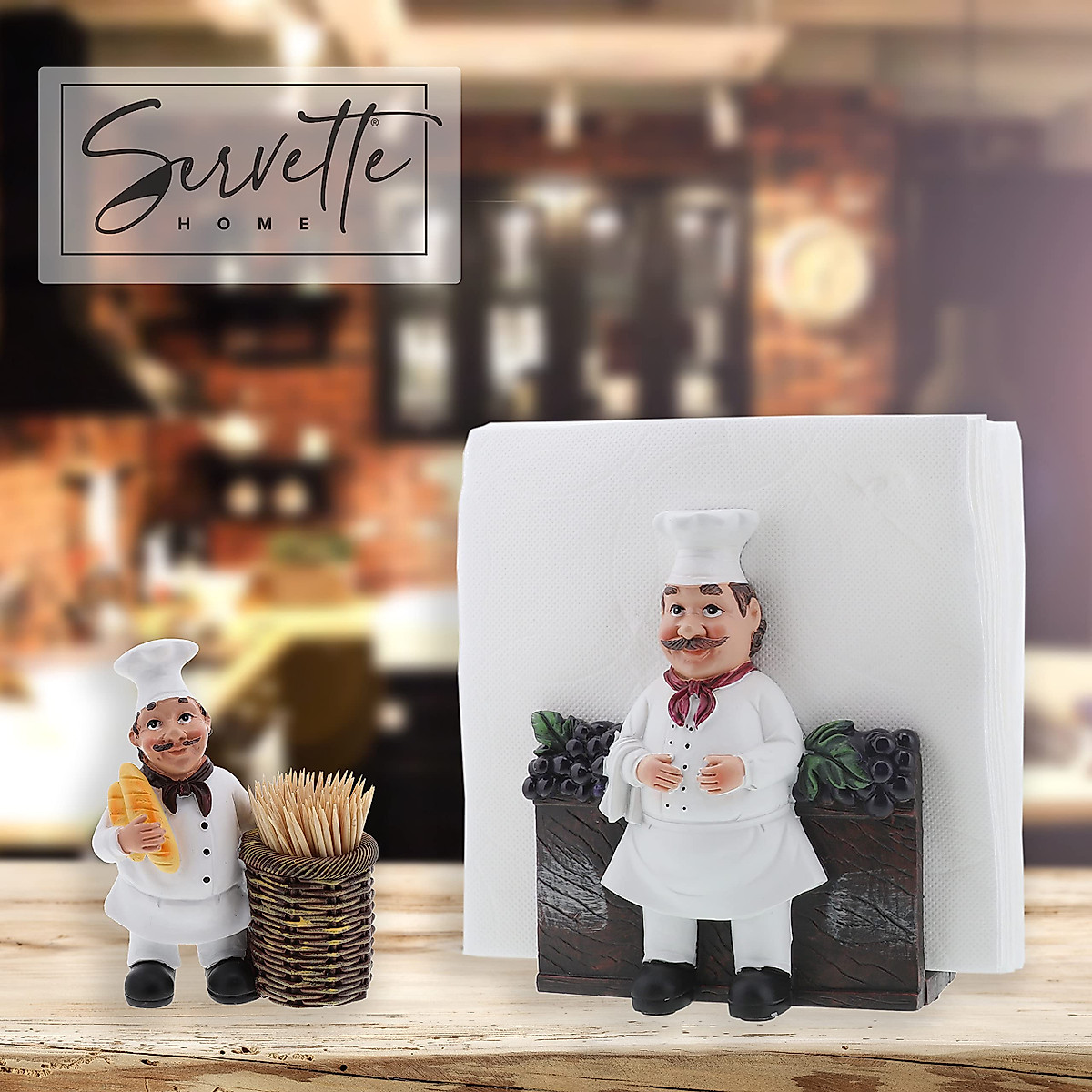 Fat Chef Figurine Napkin Holder Chef Kitchen Décor Collection