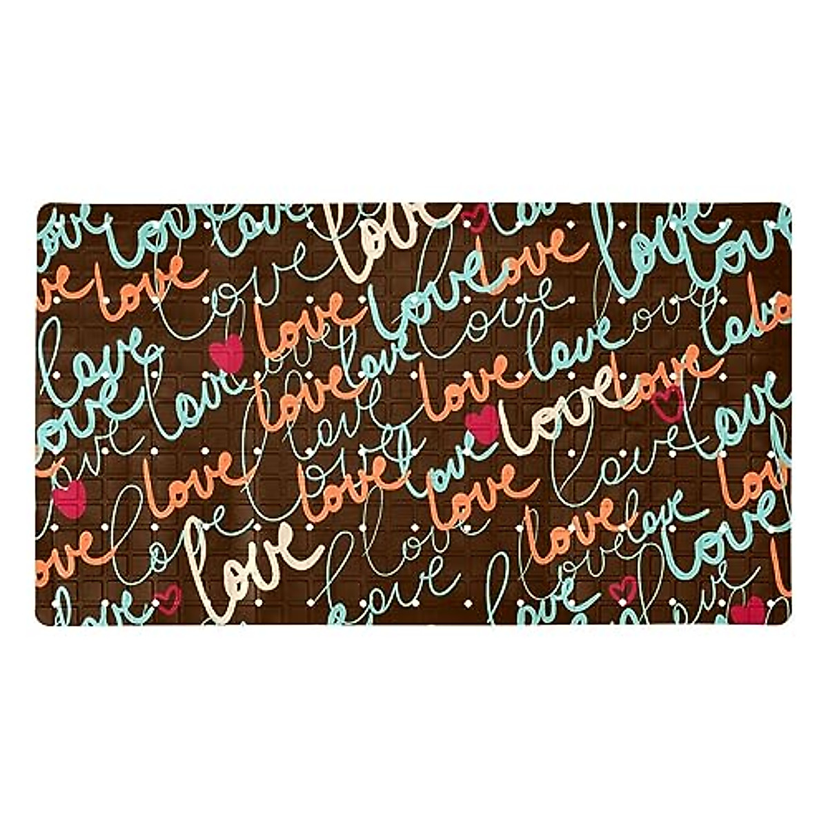 Bath Tub Shower Mat - Anti-Slip PVC Material 15.1x26.8 in, Gentle Cushioning Quick Drying Suction Cups Reliable Solution - Colorful Romantic Pattern Non-Slip Floor Mat