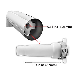 SENTO Slip On Silver Universal Heavy Durable Metal Bathroom Tub Spout Without Diverter, Heavy Duty Metal Bathtub Faucet Without Shower Diverter - 7 Inches 1/2" Copper Pipe, Polished Chrome