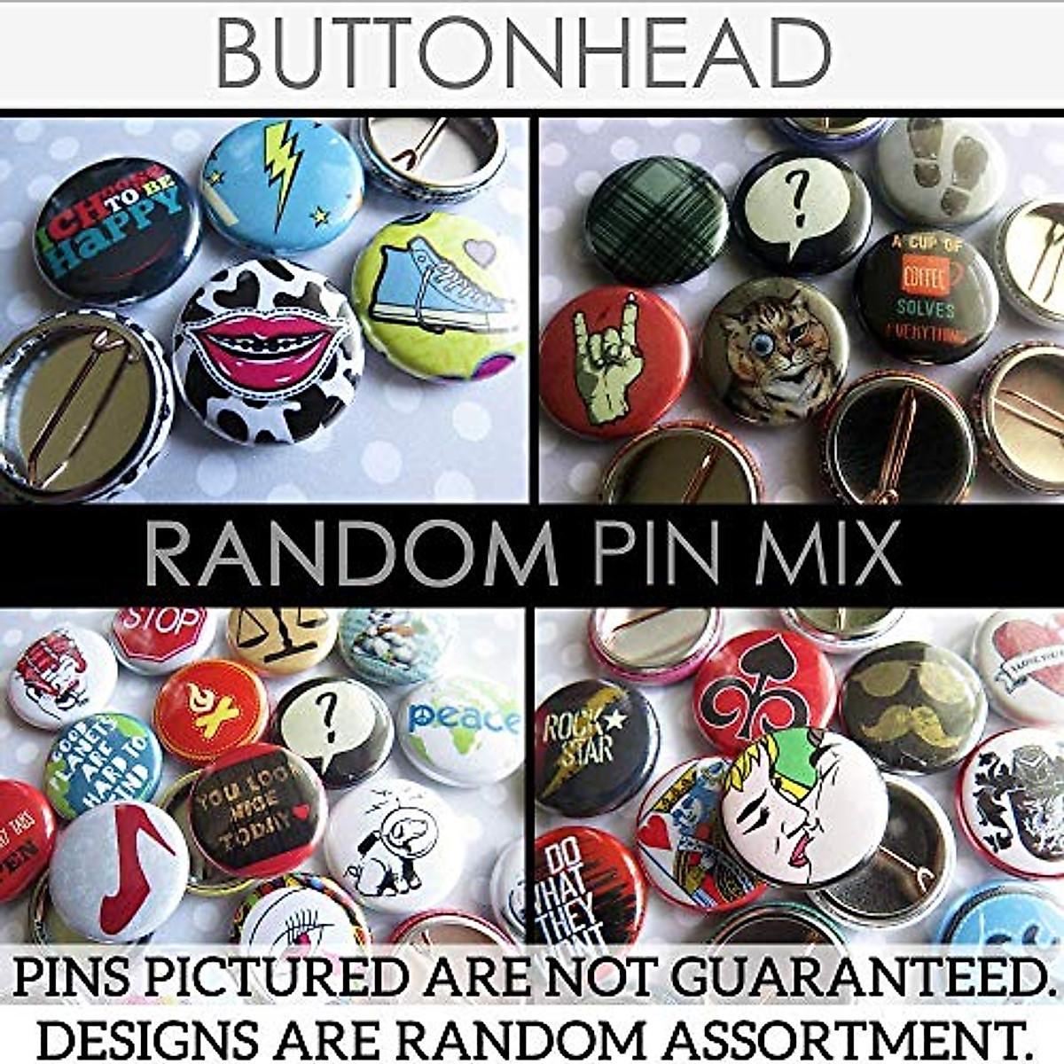 Random Pin Back Button Pins - Bulk Resale Wholesale Lot - 1” (One Inch) Mini Size - 10-200 Per Unique Set