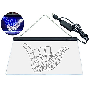 ADVPRO Good Vibes Only Hand Party Decoration Dual Color LED Neon Sign White & Blue 16" x 12" st6s43-i1076-wb