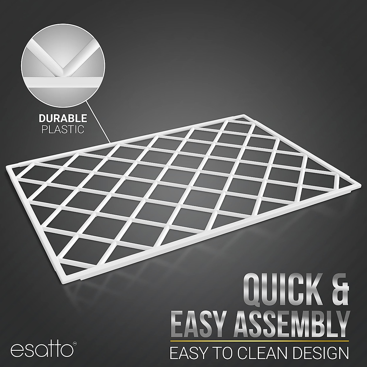 Esatto Bar Products 10 Pieces Interlocking Shelf Mats 8 x 12 Inches, Clear - For Spills, Clean Bars, Stain Protection, and an Anti-slip Surface