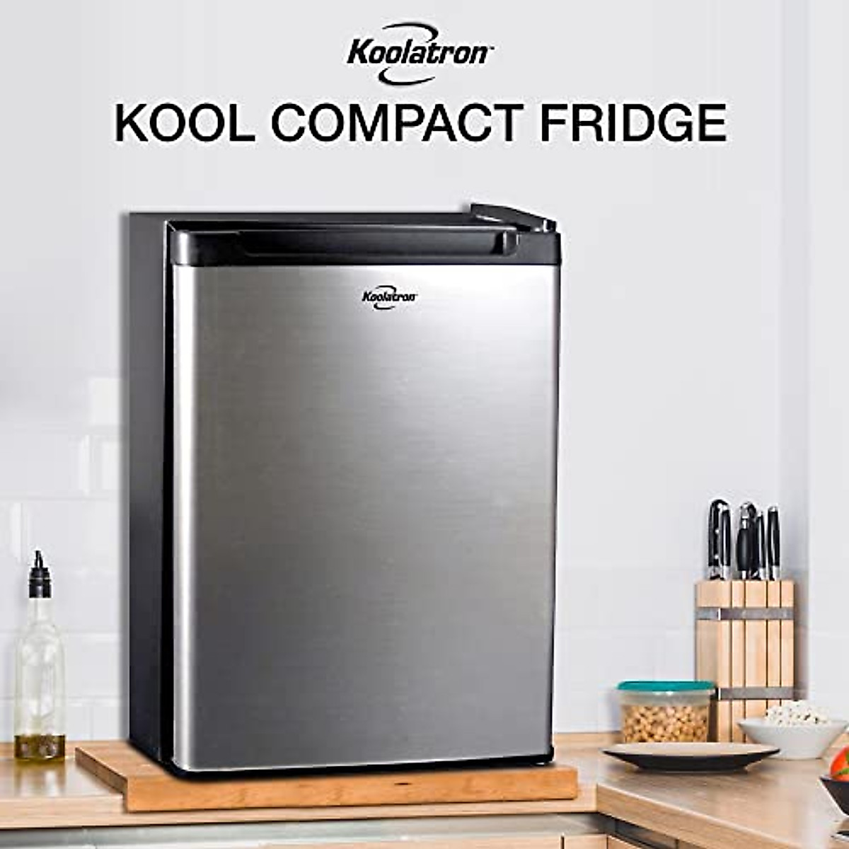 Koolatron Super Kool 45 Portable Fridge 1.76 Cu Ft (50L) Capacity, 12V DC / 110V AC, Stainless Steel, Thermoelectric Cooler, Heat Pipe Compact Fridge for Long-Haul Trucker, Car, Boat, Dorm, Office, RV