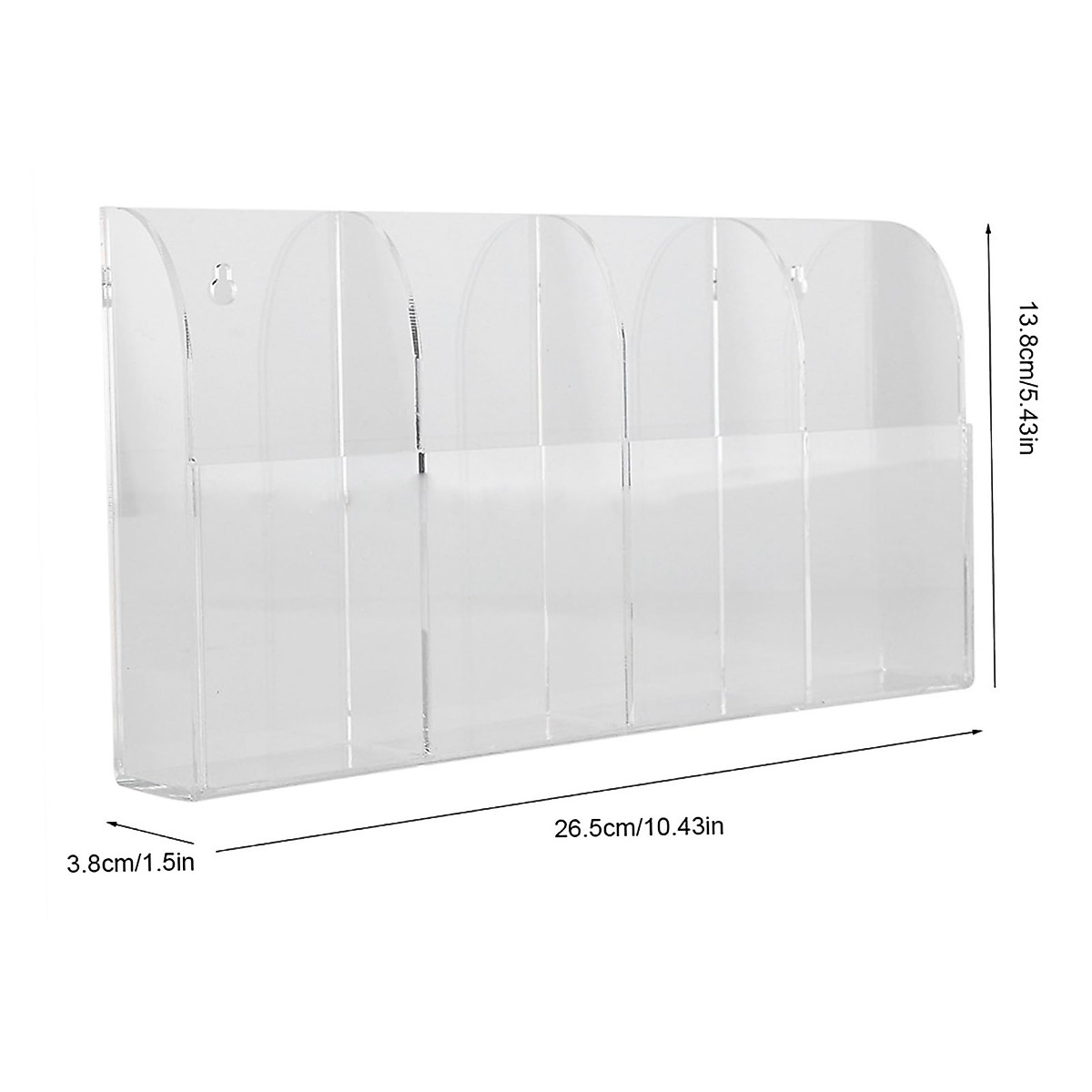TV Remote Control Holder Wall Mount Acrylic Clear Media Organizer Storage Box Case Convenient Caddy Organizer with 4 Grids for Table Desk Bedside