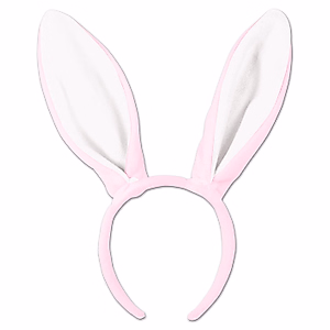 Beistle Soft-Touch Bunny Ears Pink & White