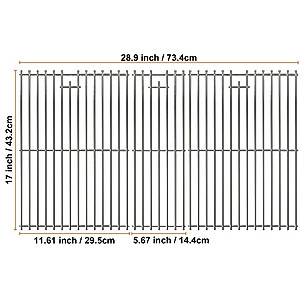 Stainless Steel Solid Rod Cooking Grates for Nexgrill 720-0882A Evolution Infrared Plus 5-Burner Replacement Grill Grates Parts,3 Pack