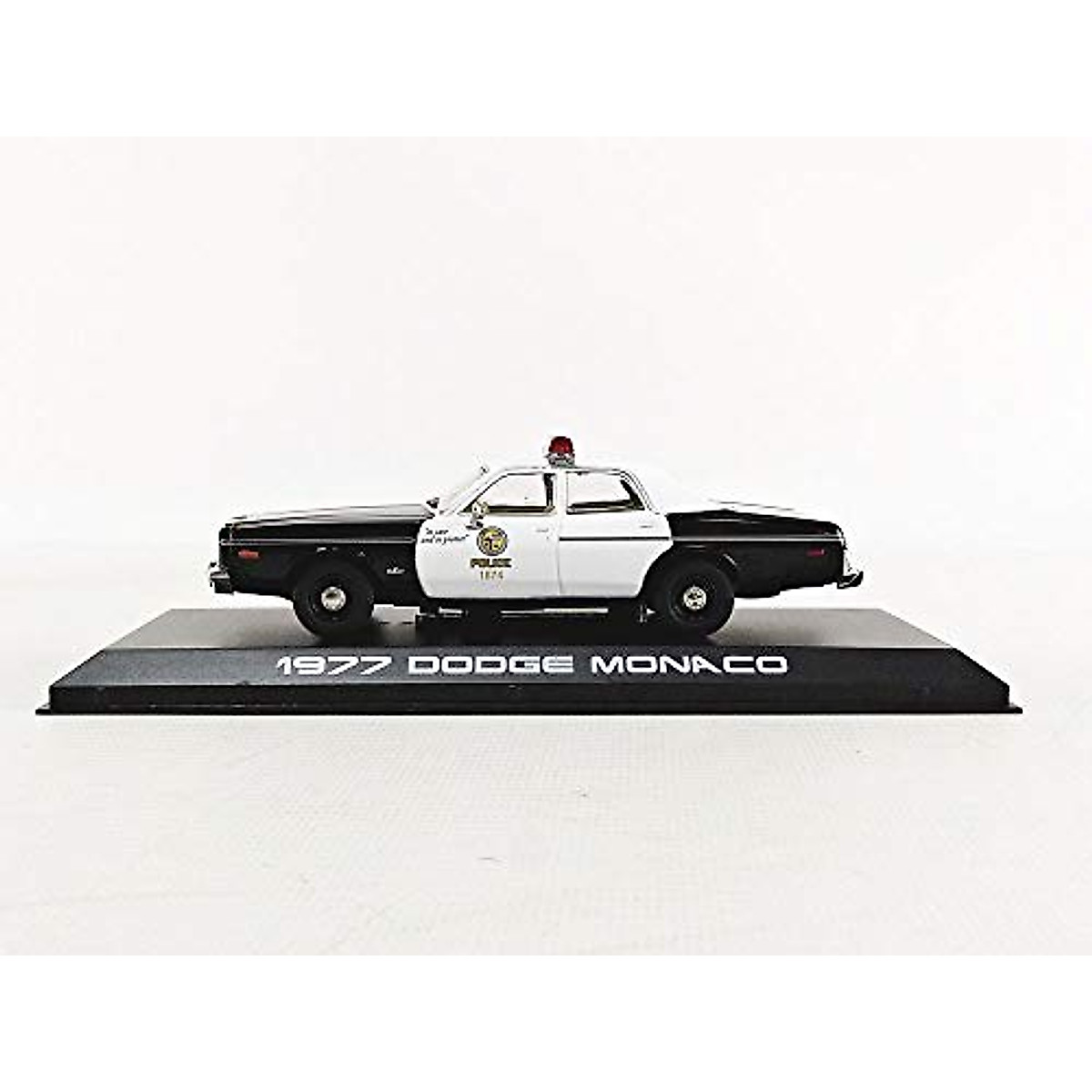 Greenlight 1977 Dodge Monaco Metropolitan Police The Terminator (1984) Movie 1/43 Die-cast Model Car 86534, Black/White